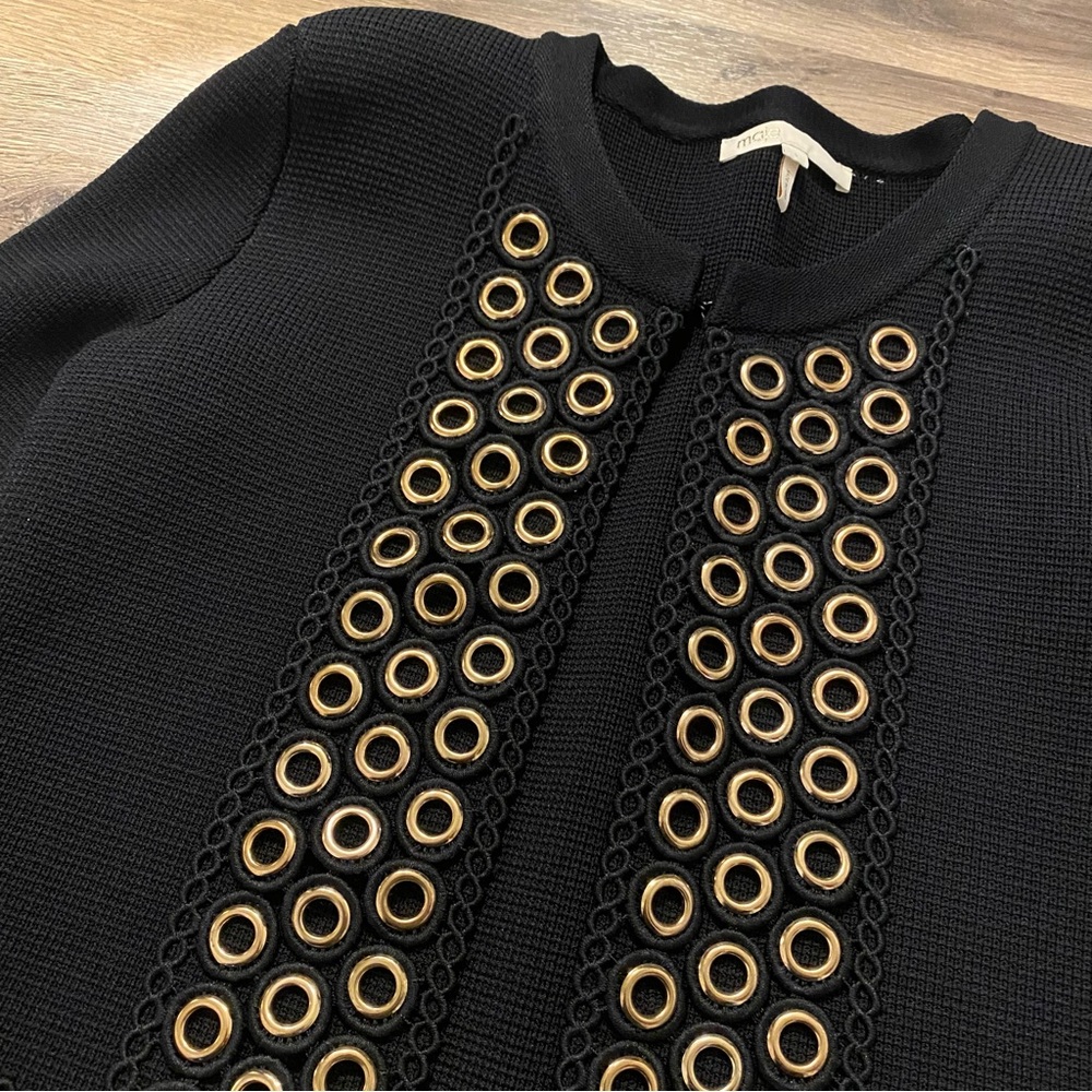 Maje Black/Gold Eyelet Evening Jacket - Gem
